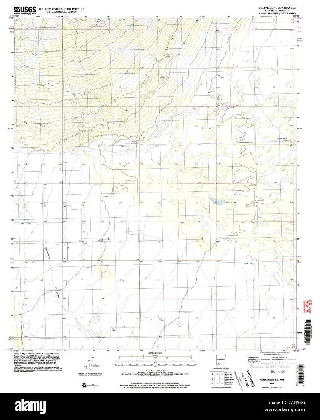 Map of columbus new mexico hi-res stock photography and images - Alamy