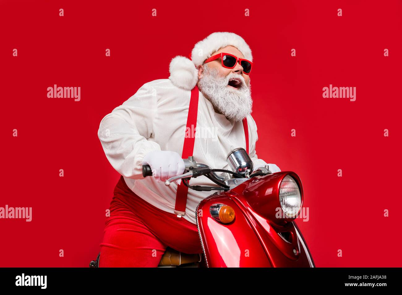 Fat man riding motorcycle hi-res stock photography and images - Alamy