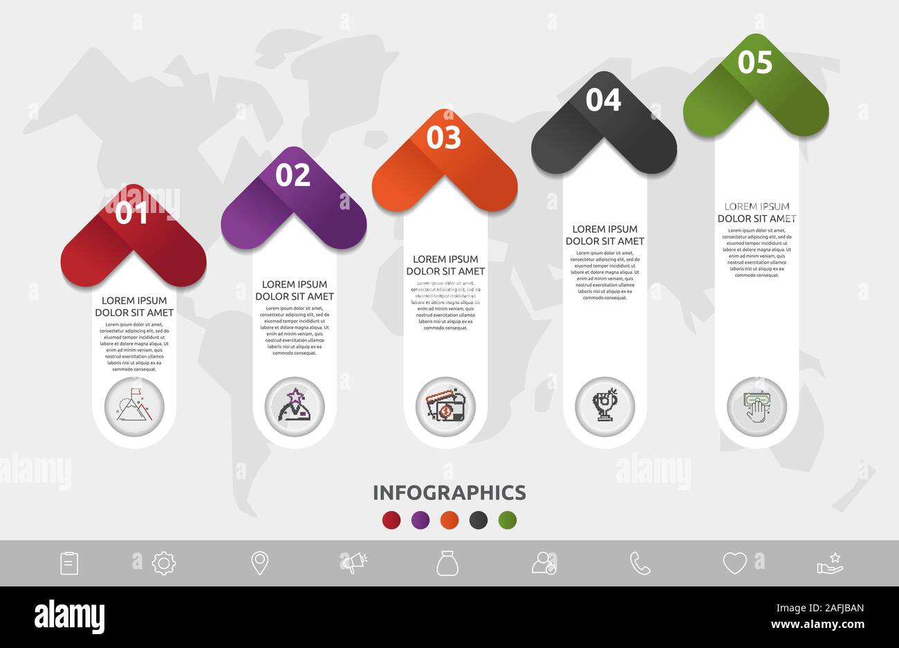 Five arrows Stock Vector Images - Alamy