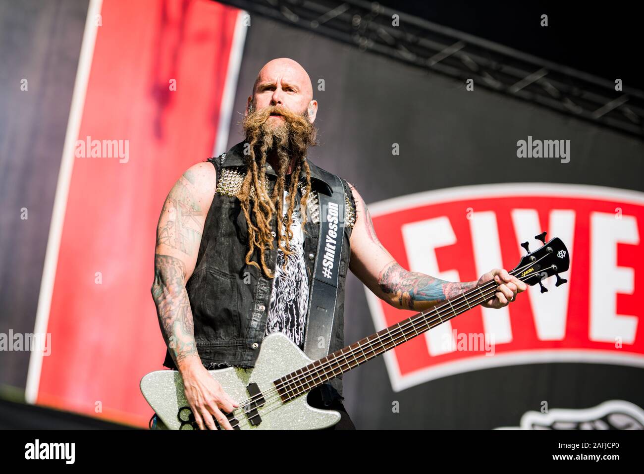 MUNICH, GERMANY - MAY 31: Chris Kael, bassist of the American metal ...