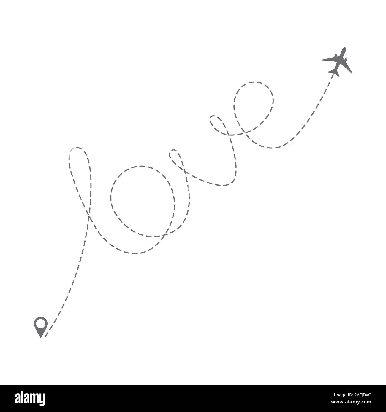 Airplane silhouette flight route Cut Out Stock Images & Pictures - Alamy