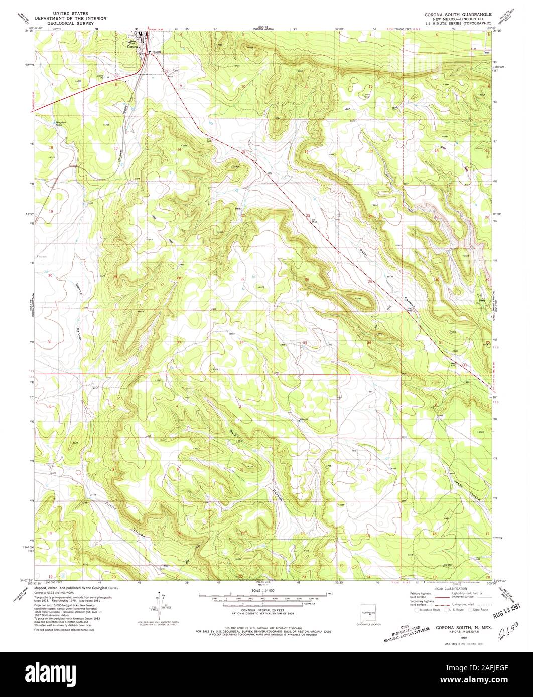 Corona new mexico map hi-res stock photography and images - Alamy