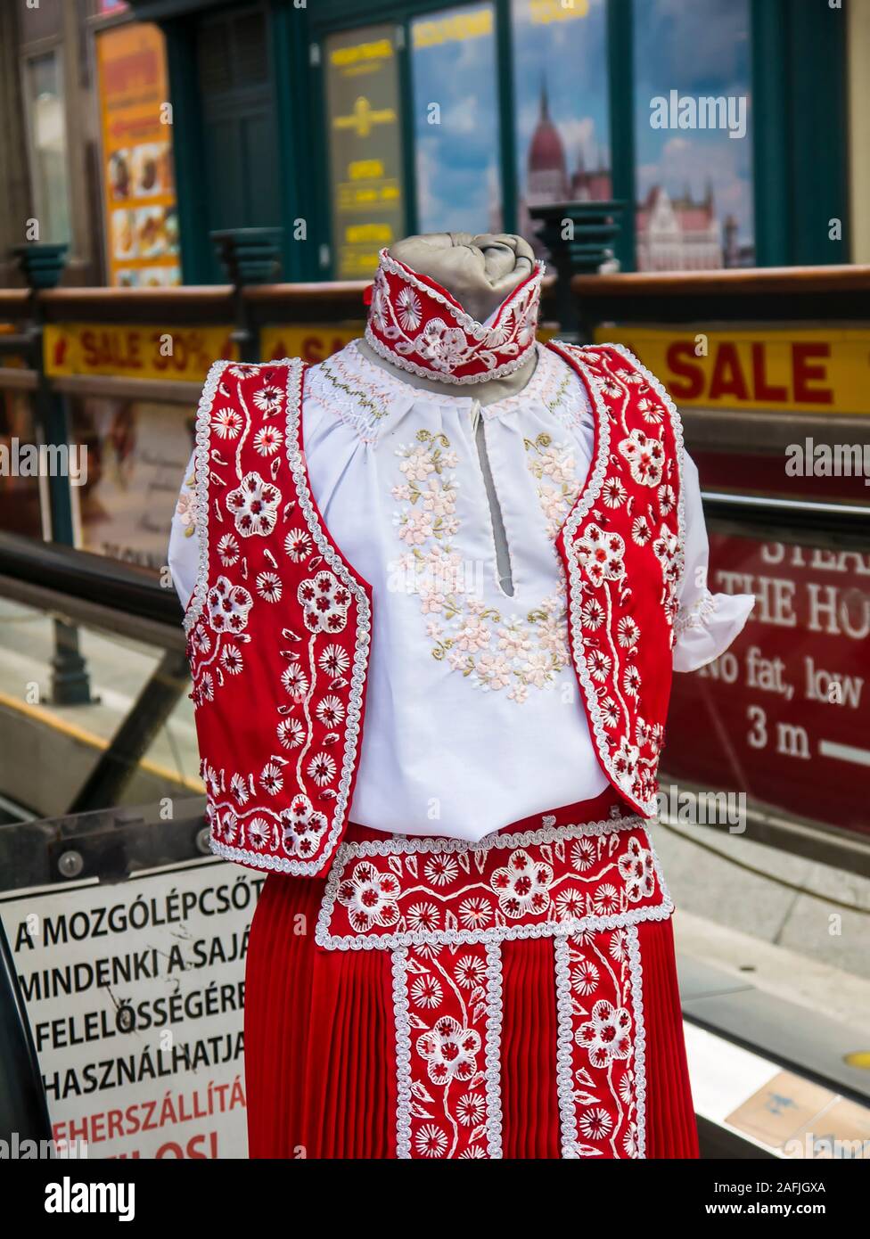 Traditional Hungarian Ladies or girls Costume covered in beautiful ...