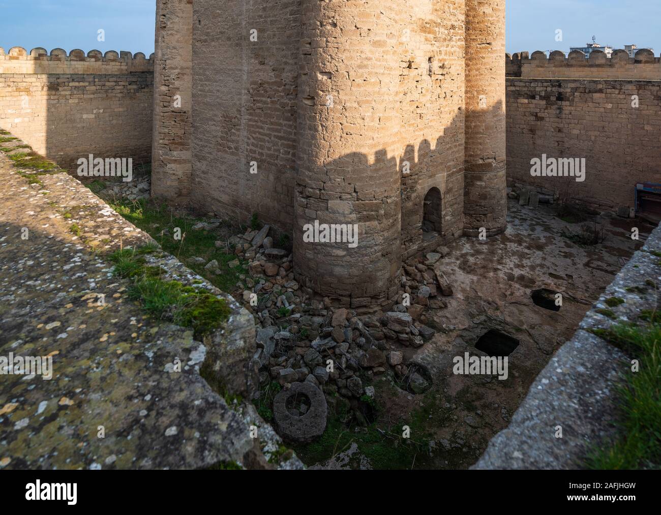 Ancient fortress, dated to the 14th century, located in Mardakan ...