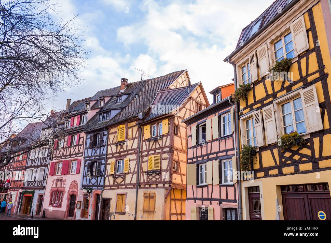 COLMAR, FRANCE - DECEMBER 7, 2019: people visit the traditional ...