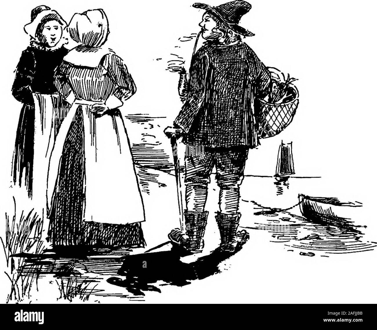 Homes of the first settlers Black and White Stock Photos & Images - Alamy