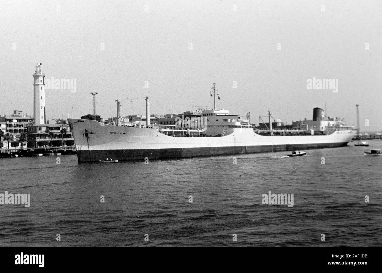 Schiff "Olympic Star" im Hafen von Port Said, Ägypten, 1955. Vessel ...