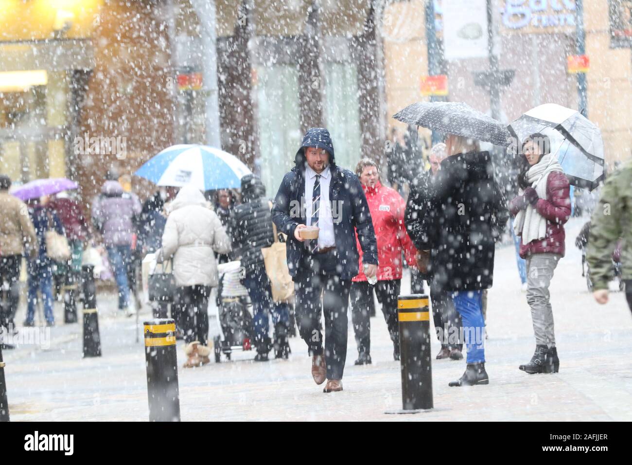 Inverness, UK. 16th Dec, 2019. Snow in Inverness town centre. Credit ...