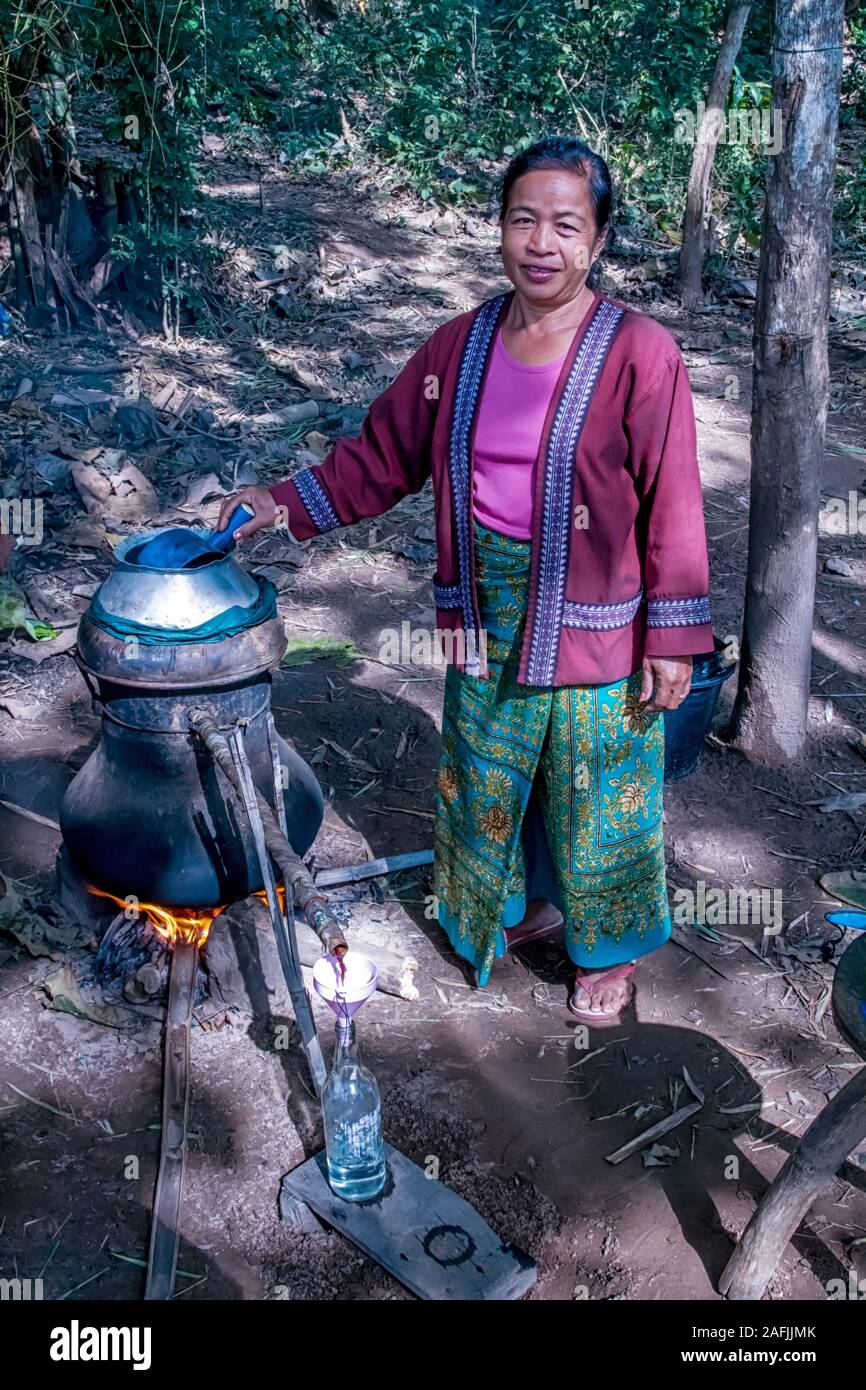 Distilling Lao-Lao Whisky Stock Photo - Alamy