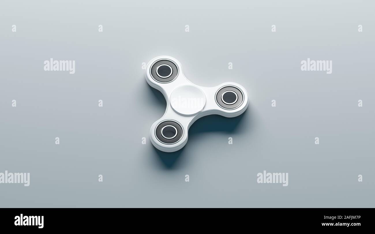 Blank white fidget spinner mock up, side view Stock Photo - Alamy