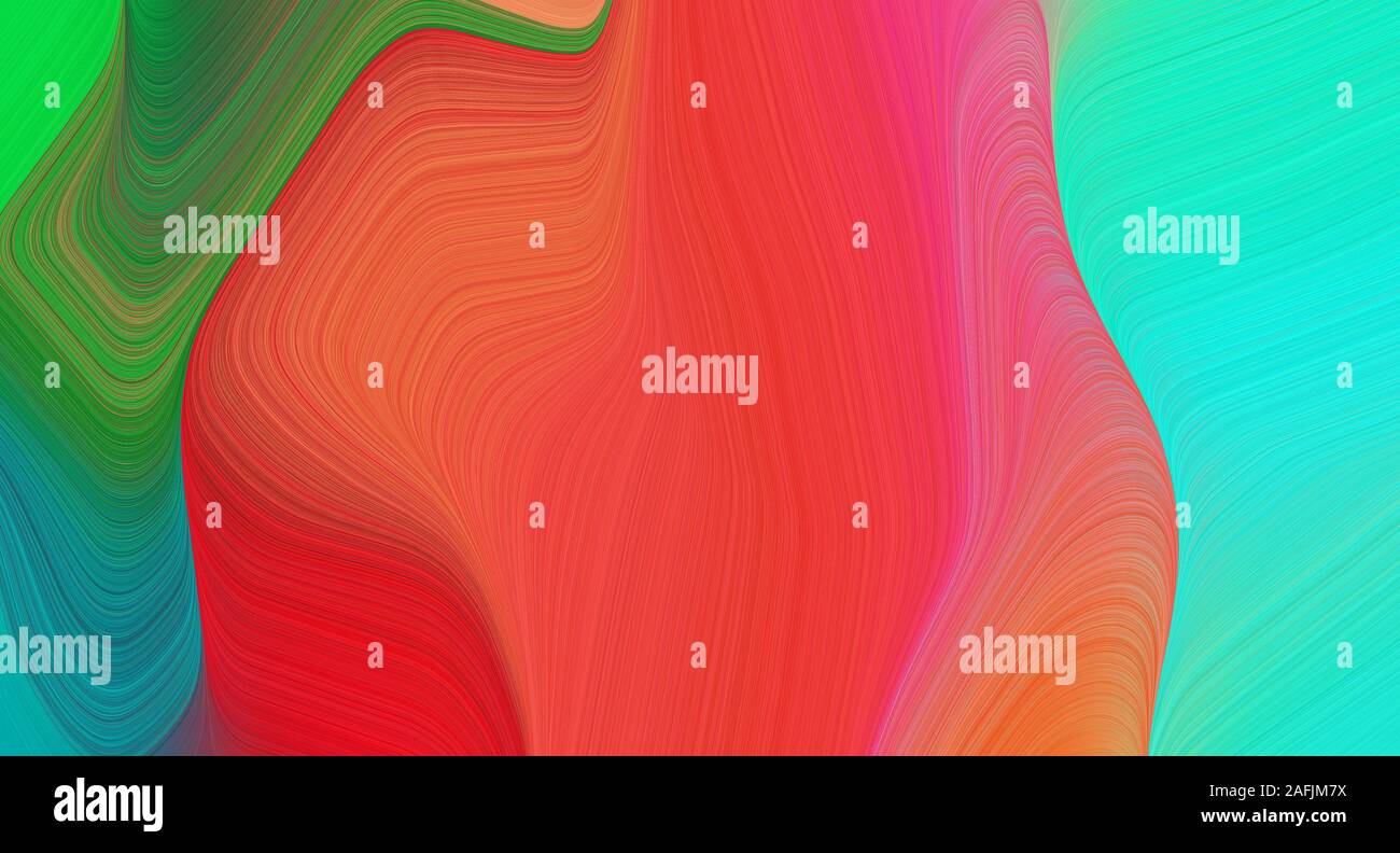 colorful abstract wave background with light sea green, moderate red ...