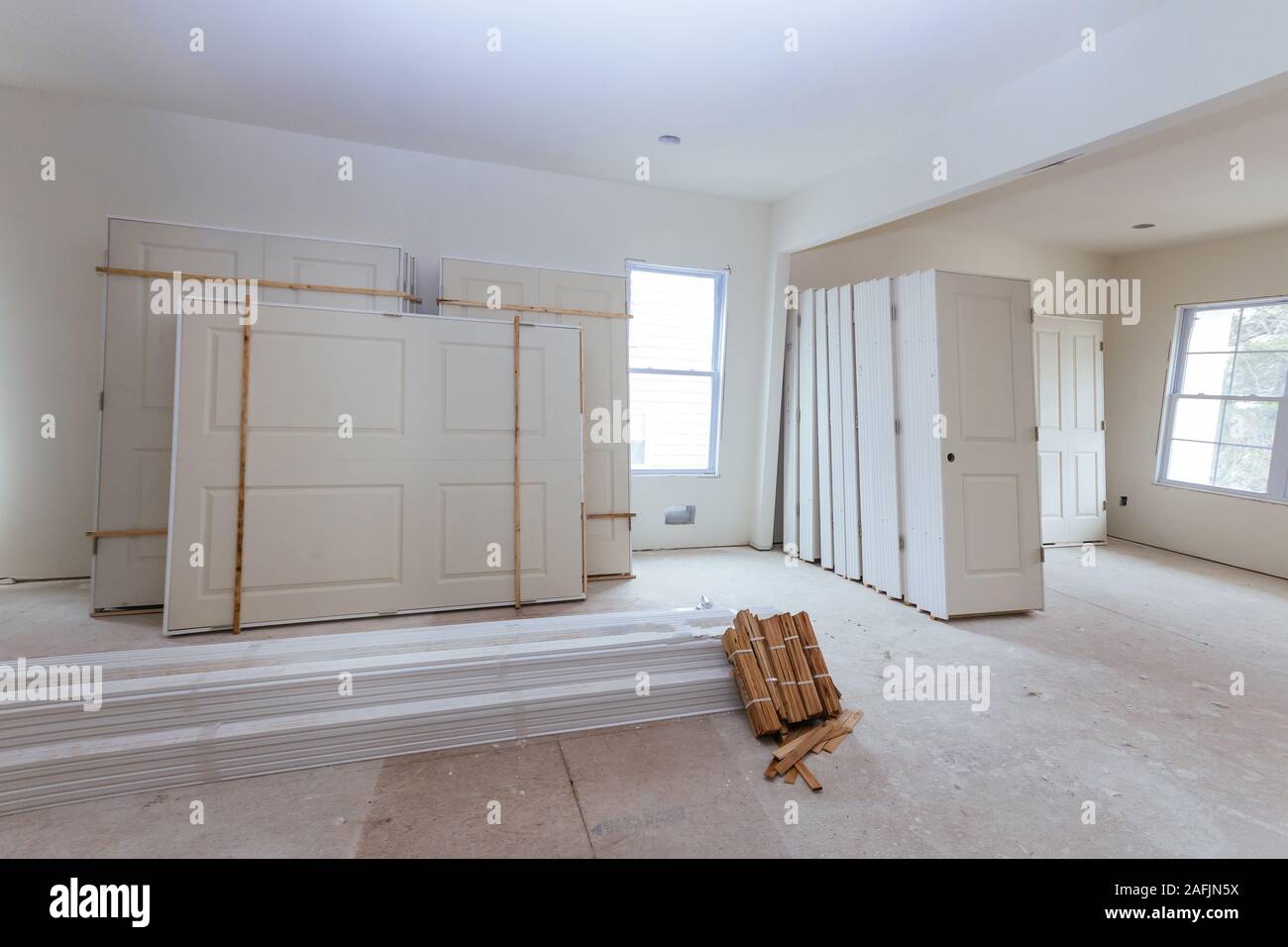 New home installing material for repairs in an apartment is under ...