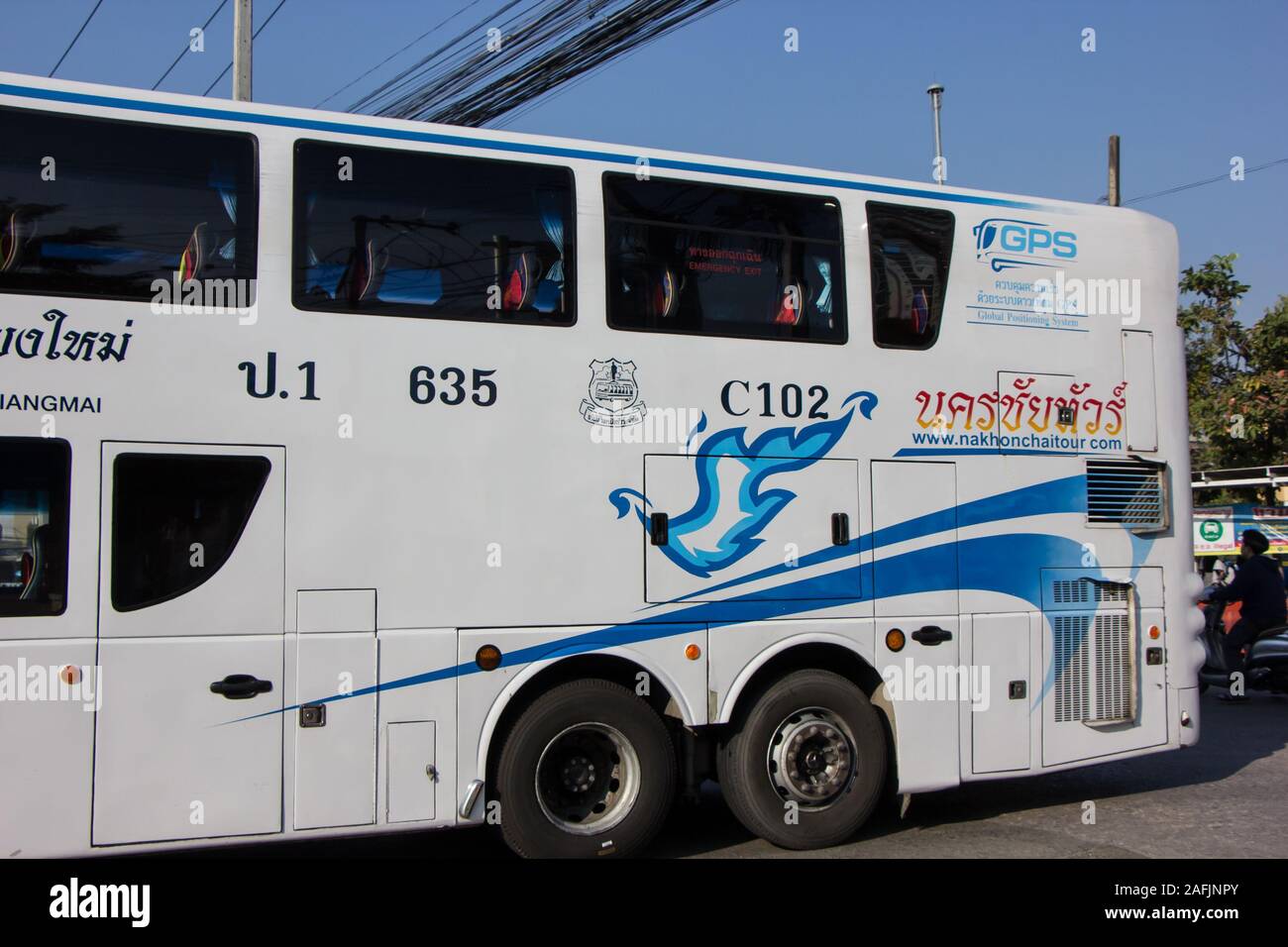 Chiangmai, Thailand - December 14 2019: Bus of Nakhonchai tour company ...
