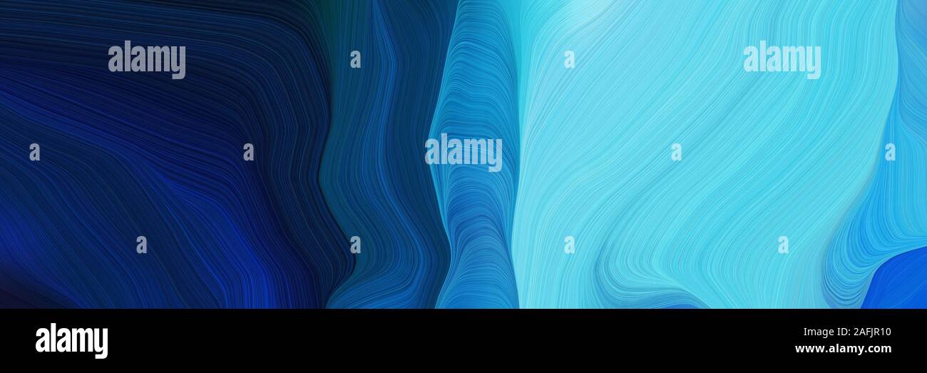 horizontal colorful abstract wave background with very dark blue, light ...