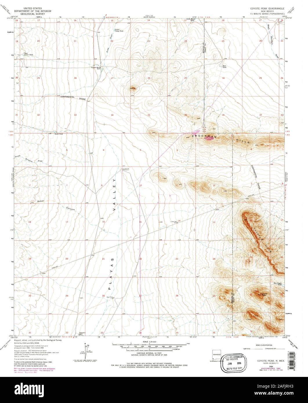 USGS TOPO Map New Mexico NM Coyote Peak 190330 1964 24000 Restoration ...