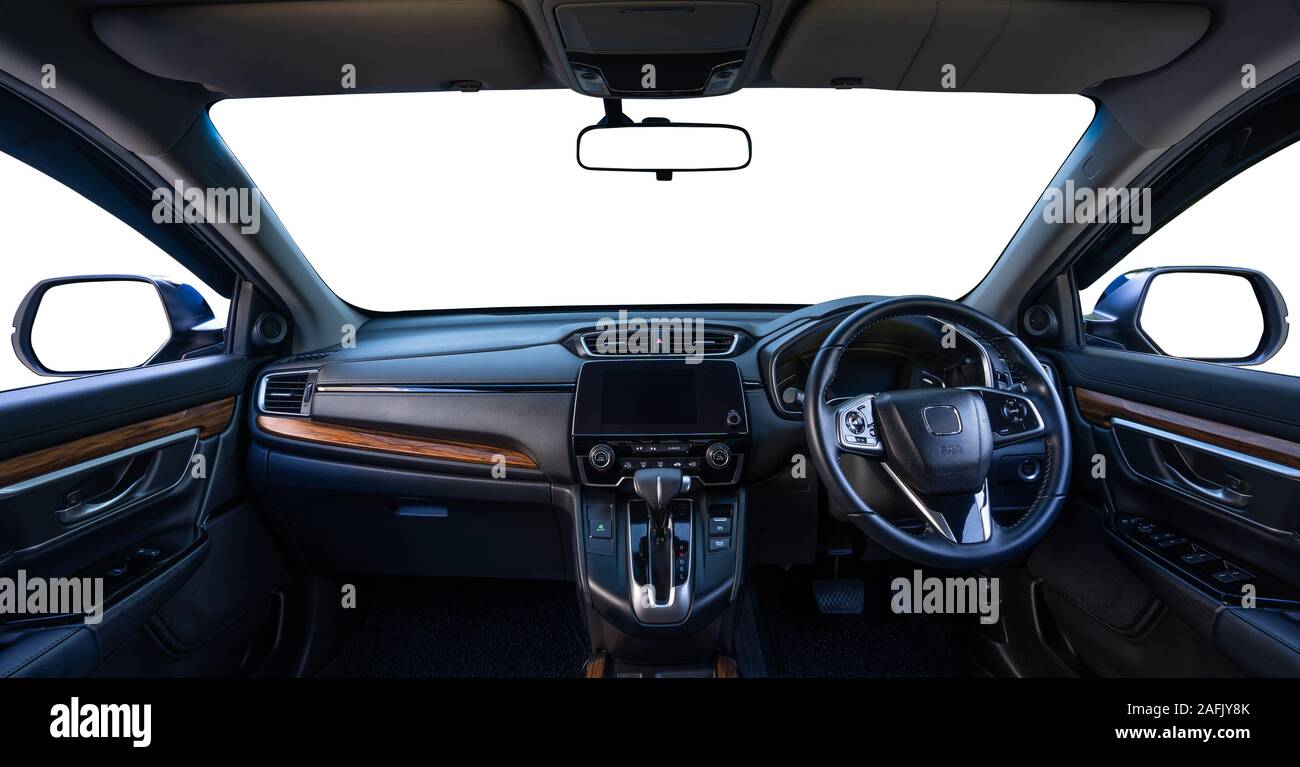 Car inside isolated on white background Stock Photo - Alamy