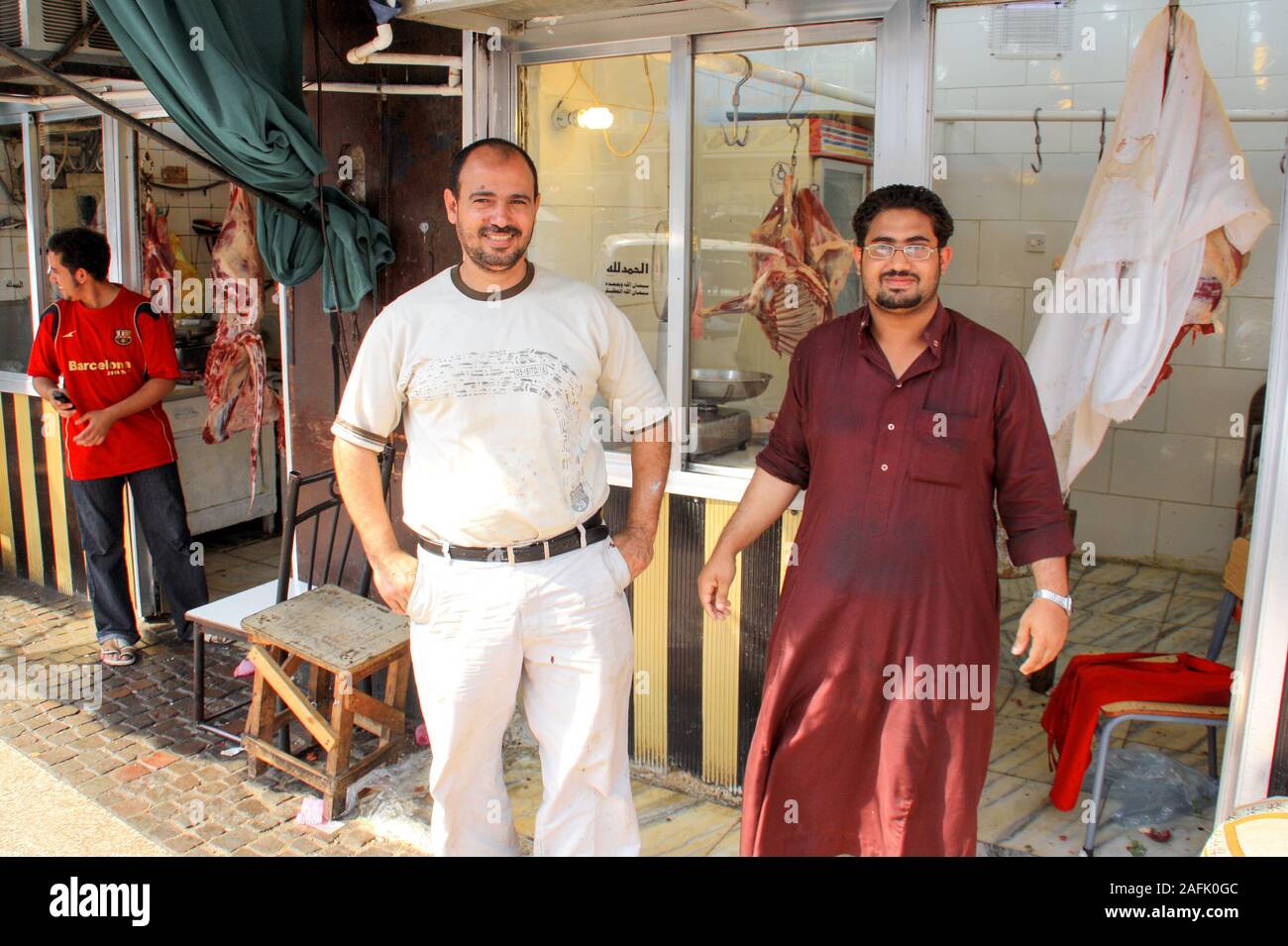 Arabic butcher on the old souk in Al-Balad, Jeddah's historic old town ...