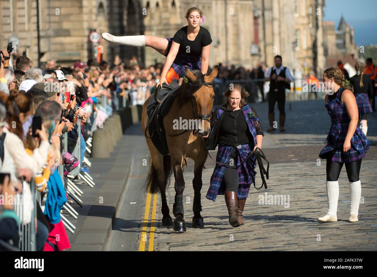 Riding of the Marches ceremony on the Royal Mile in Edinburgh. The ...