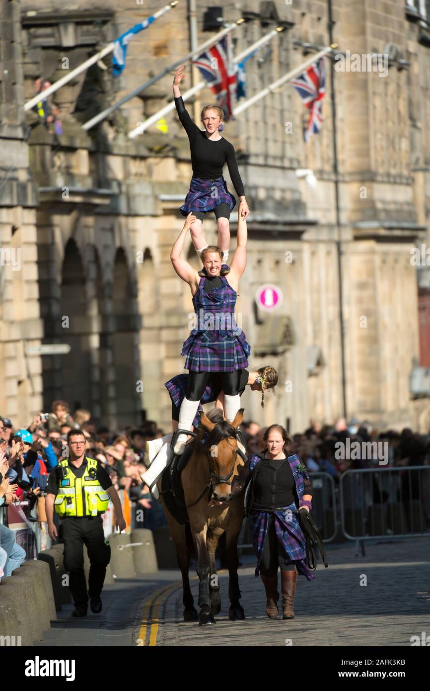 Riding of the Marches ceremony on the Royal Mile in Edinburgh. The ...
