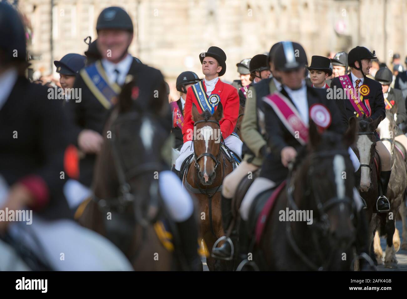 Riding of the Marches ceremony on the Royal Mile in Edinburgh. The ...