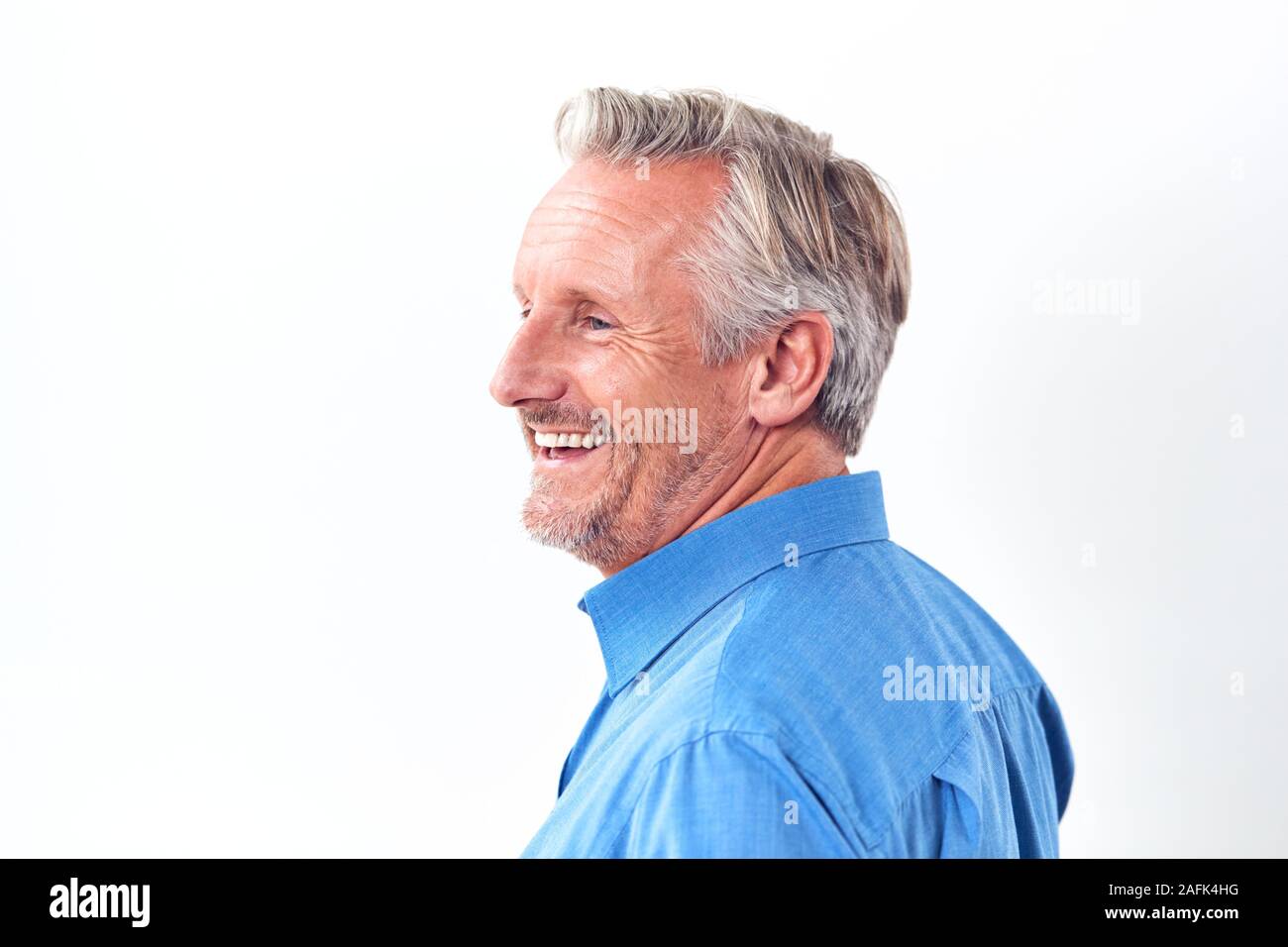 Head shot laughing profile hi-res stock photography and images - Alamy