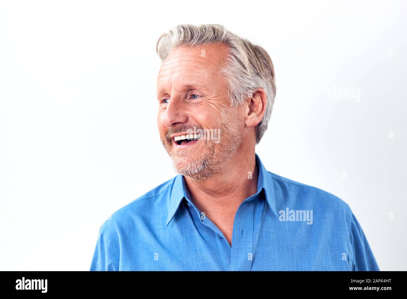 Head shot laughing profile hi-res stock photography and images - Alamy