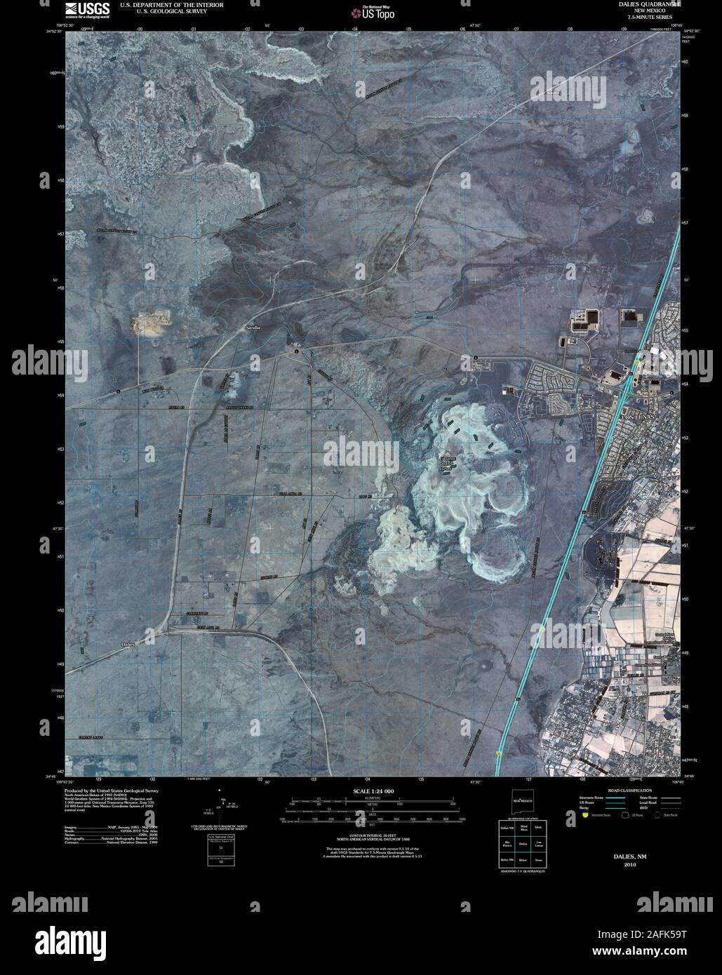 USGS TOPO Map New Mexico NM Dalies 20100831 TM Inverted Restoration ...