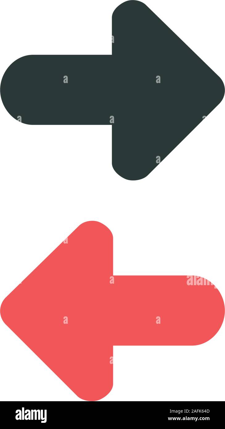 2 side arrow, different or opposite direction arrows. Stock Vector ...