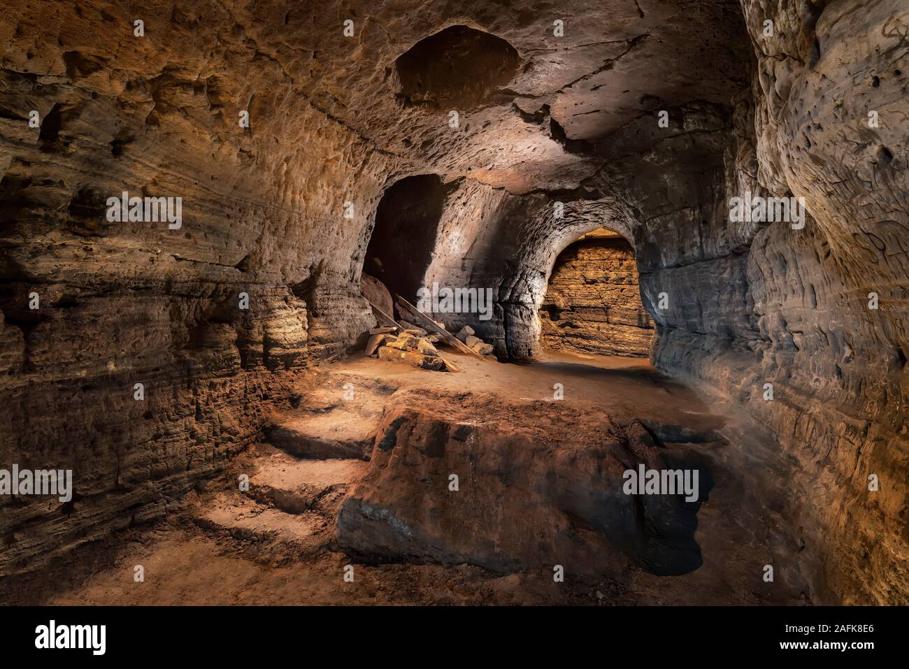Caves of Hella, Iceland. Man made caves, could be made by Celts who ...