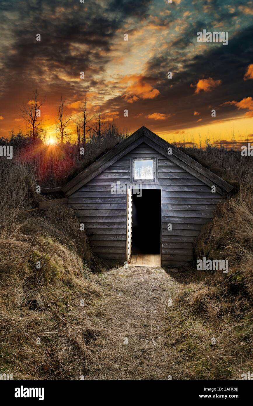 Entrance-Caves of Hella, Iceland. Man made caves, suggested made by ...