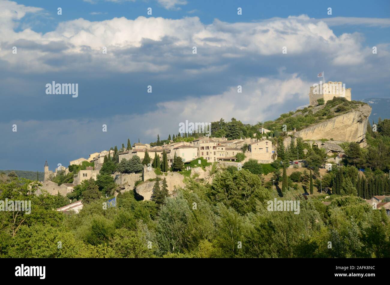 View over the Old Town or Old Village & Medieval Castle of Vaison-la ...