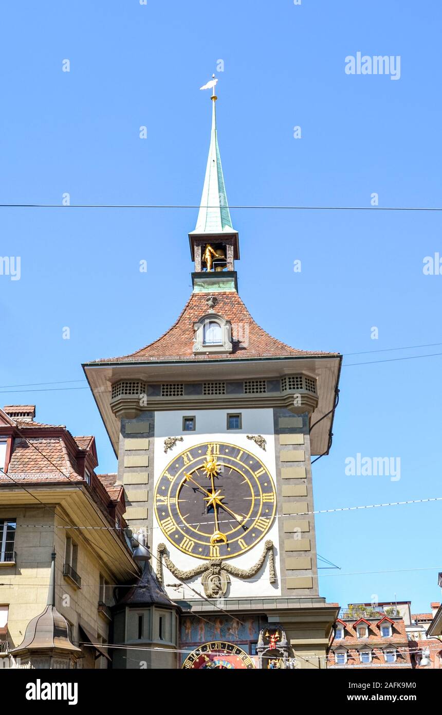 Zytglogge, a landmark medieval tower in Bern, Switzerland. One of Bern ...