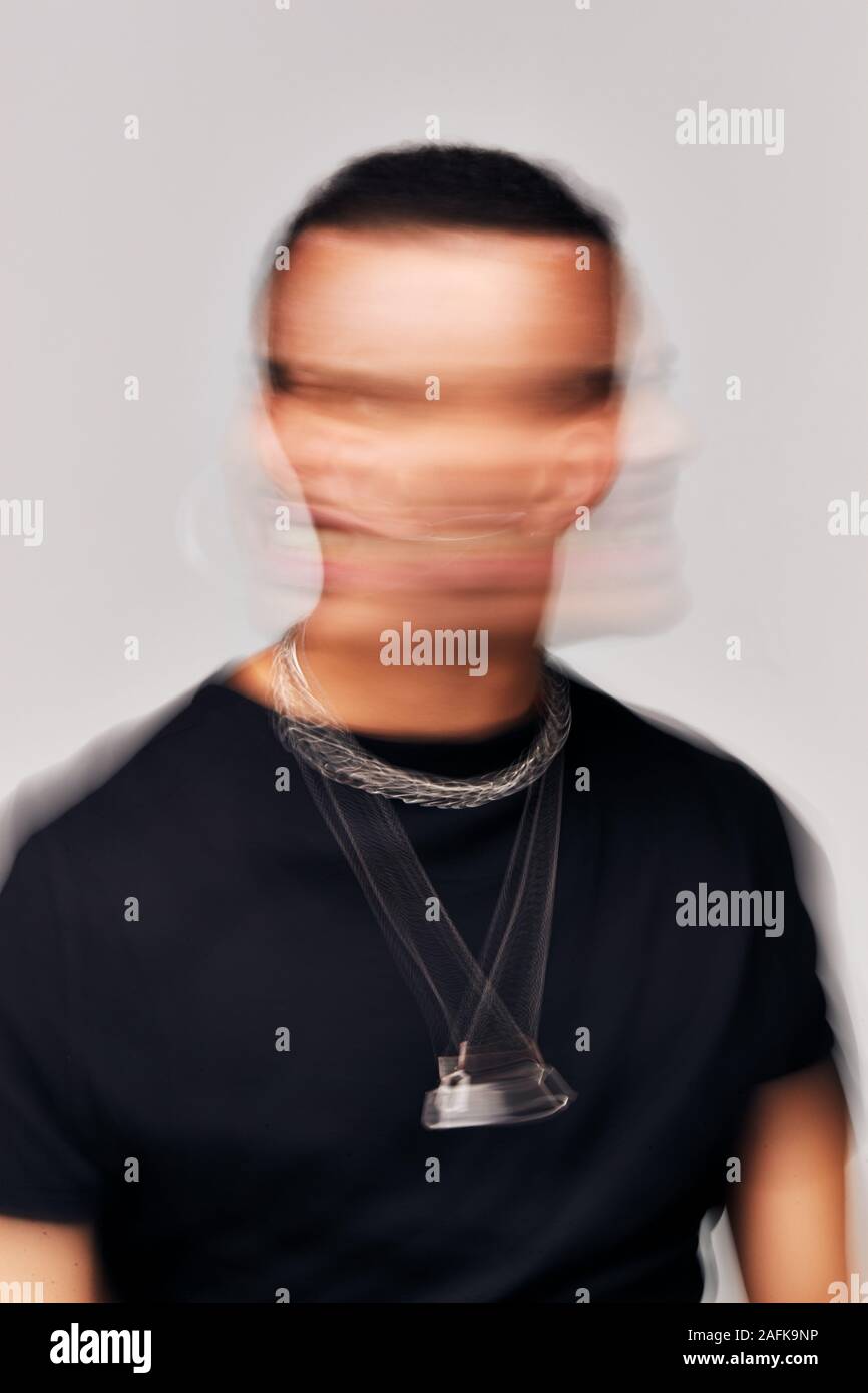 Concept Shot Of Man With Distorted Face Illustrating Mental Health ...