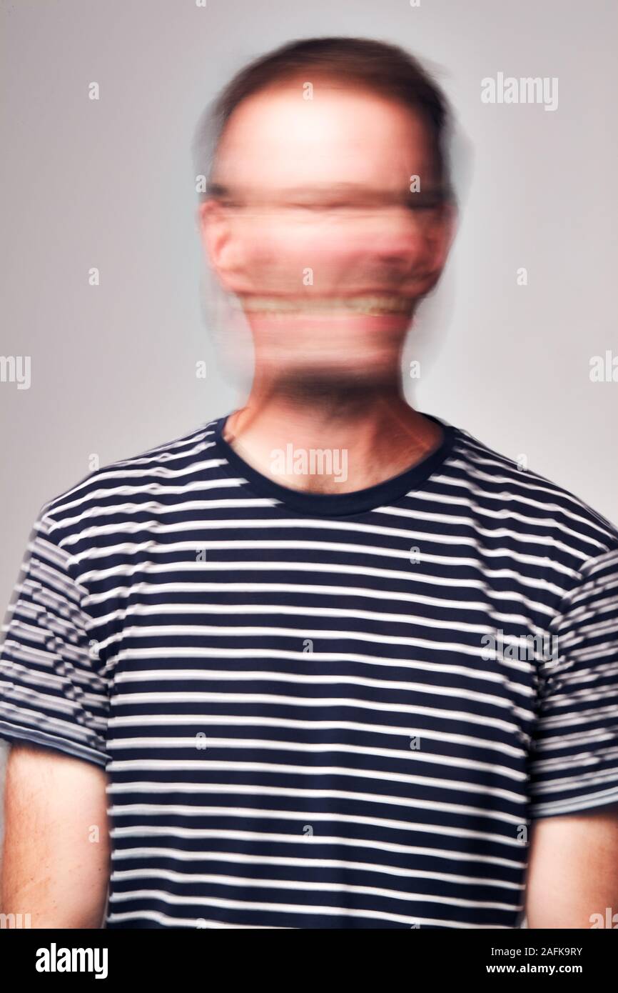 Concept Shot Of Man With Distorted Face Illustrating Mental Health ...