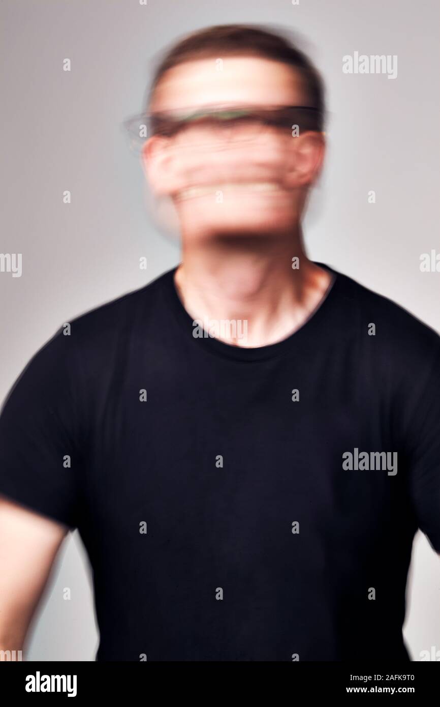 Concept Shot Of Man With Distorted Face Illustrating Mental Health ...