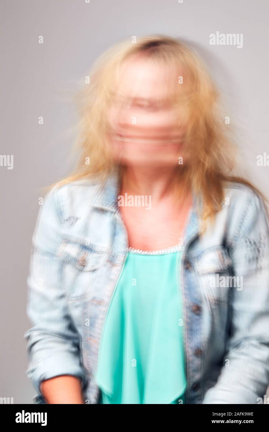 Concept Shot Of Woman With Distorted Face Illustrating Mental Health ...