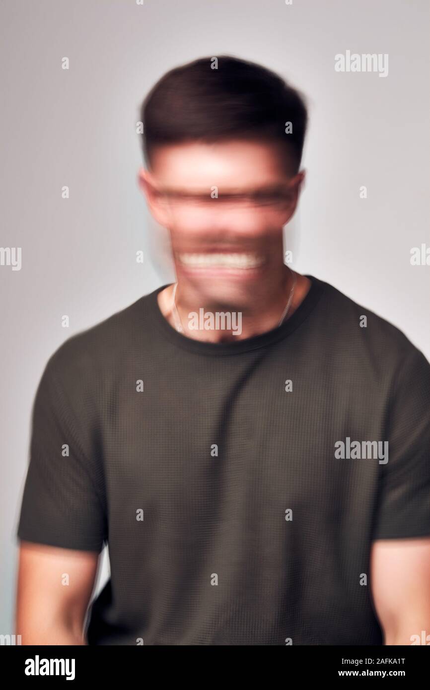 Concept Shot Of Man With Distorted Face Illustrating Mental Health ...