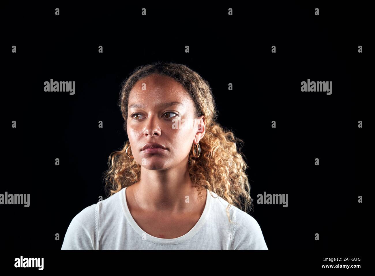 Head shoulders studio shot unhappy hi-res stock photography and images ...