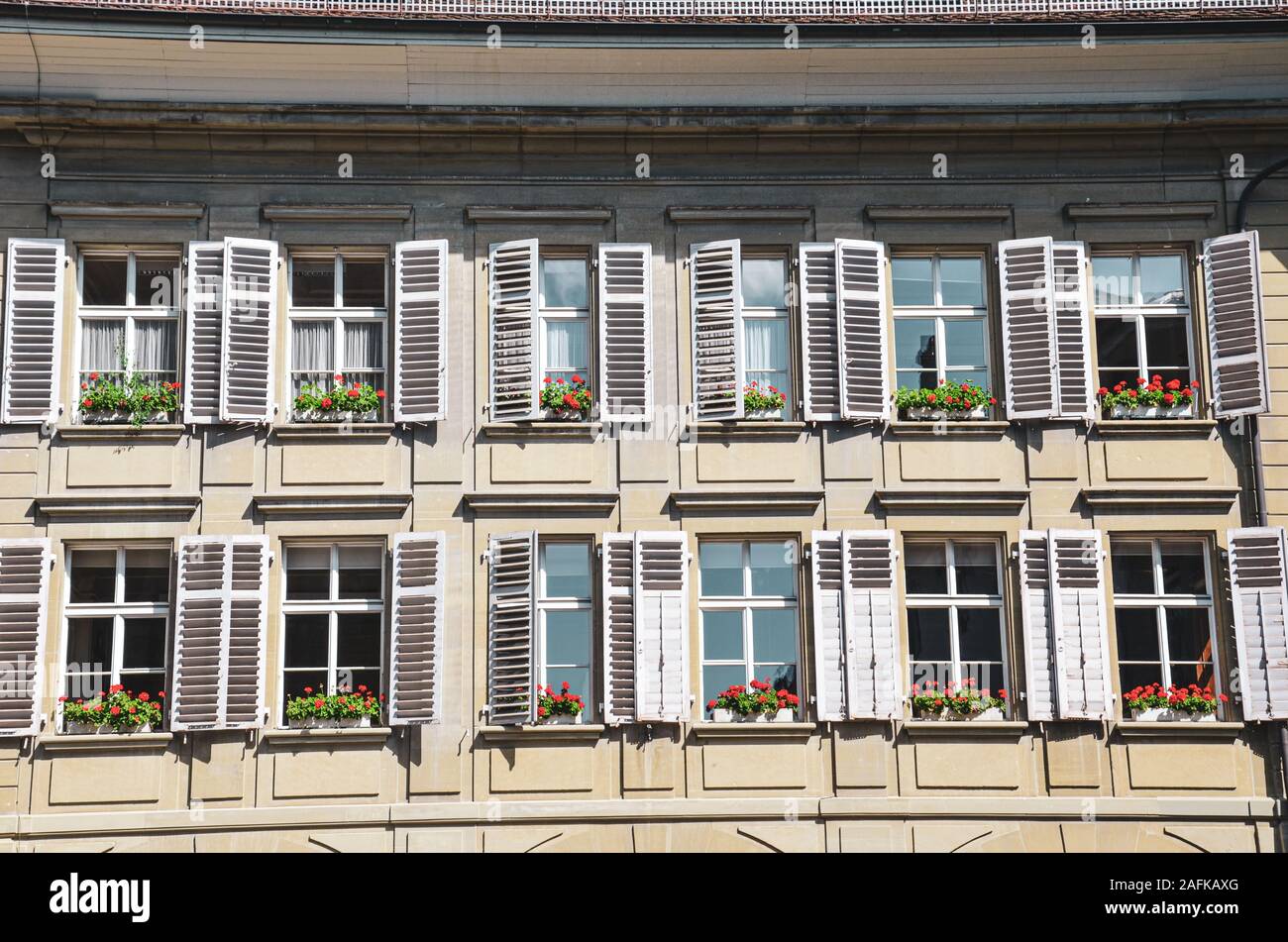 Amazing facade of the historical building in Bern, Switzerland ...