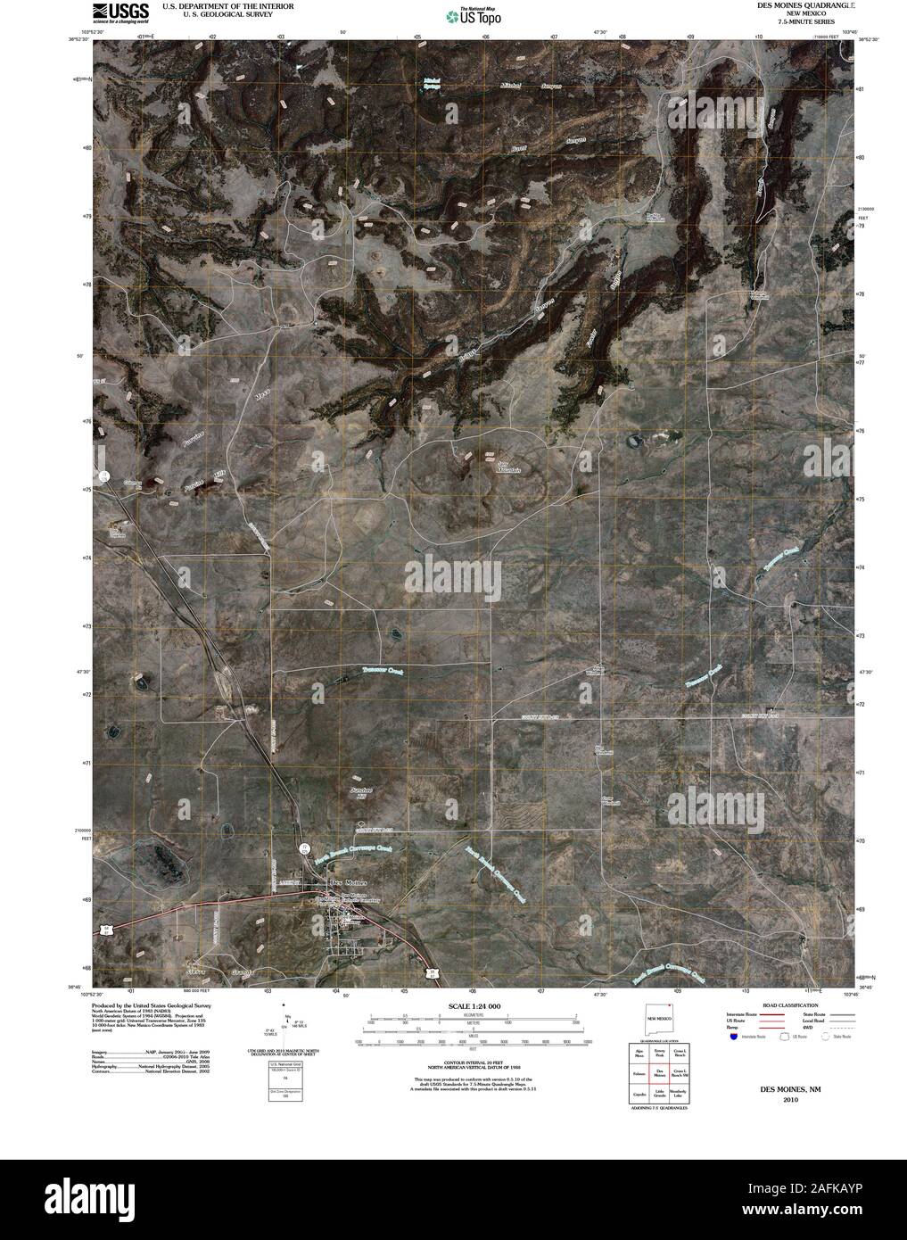 Map of des moines new mexico hi-res stock photography and images - Alamy