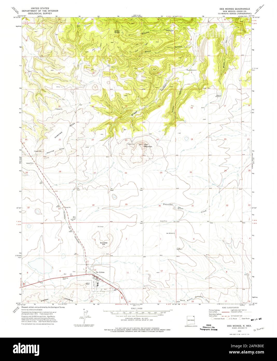 Des moines new mexico map Cut Out Stock Images & Pictures - Alamy