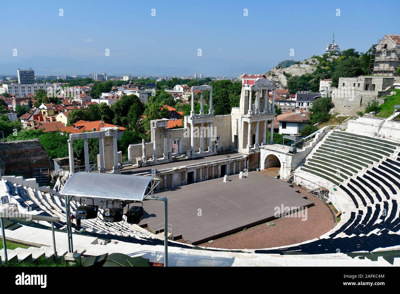 Plovdiv, Bulgaria - June 08, 2018: the ancient Roman theater in old ...
