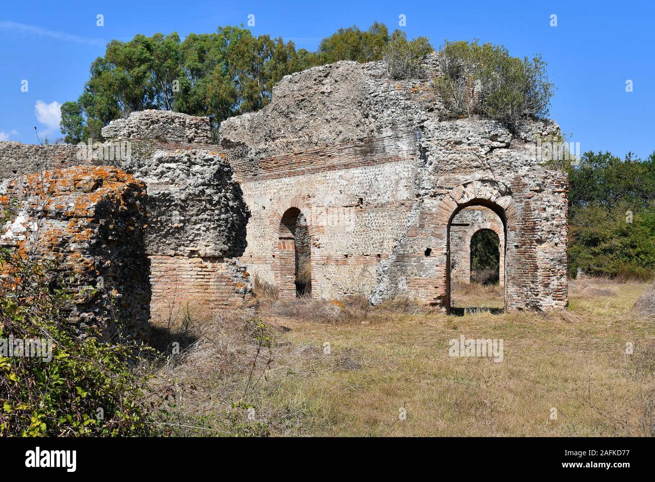 Greece, Epirus, ruin of Roman Thermae in ancient site of Nikopolis near ...