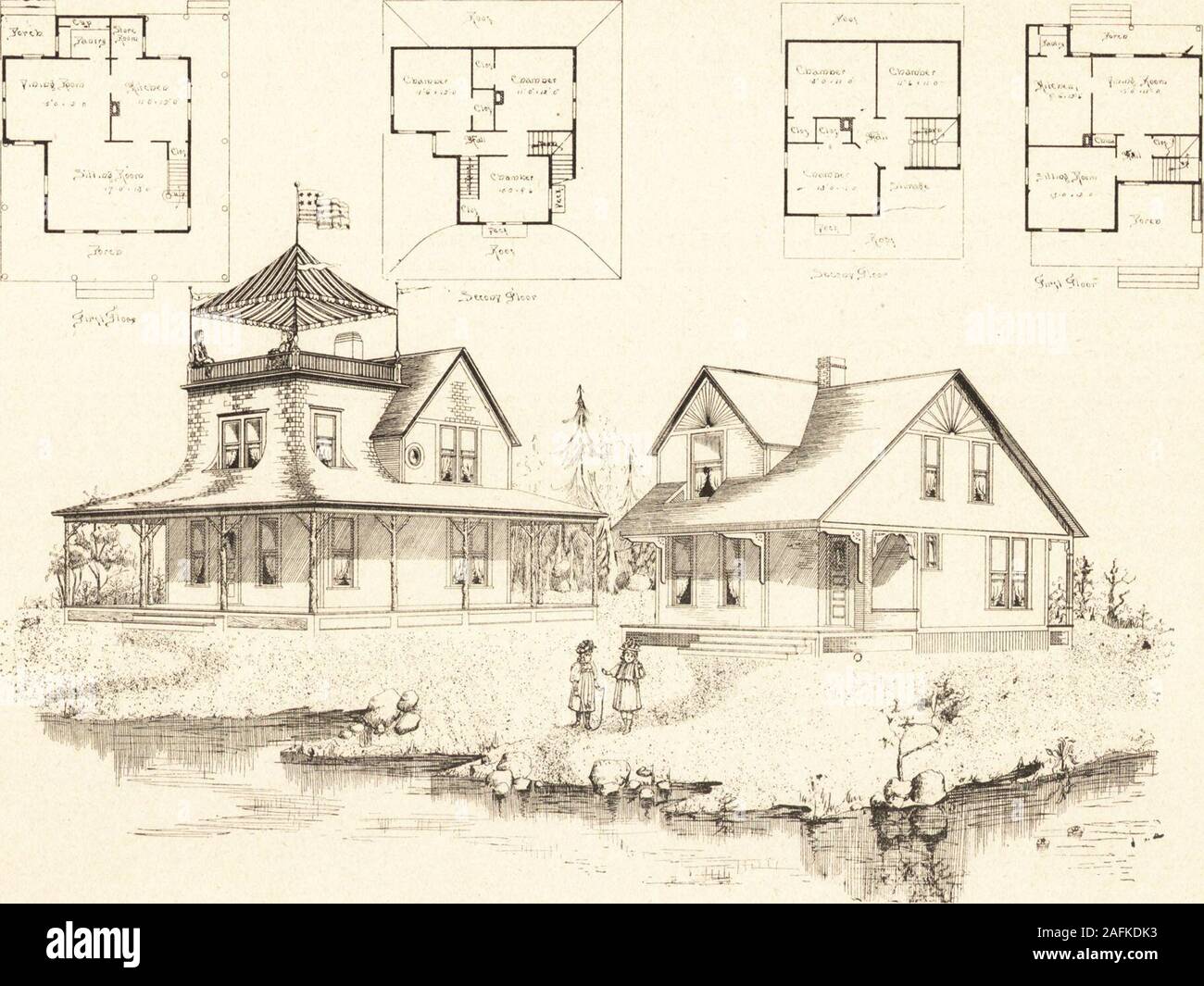 Provided house designs with floor plans hi-res stock photography and ...