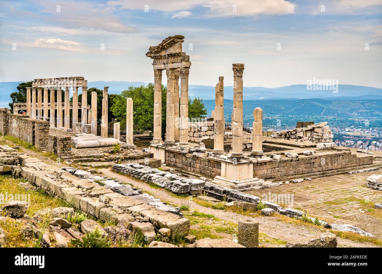The Temple of Trajan in Pergamon, Turkey Stock Photo - Alamy