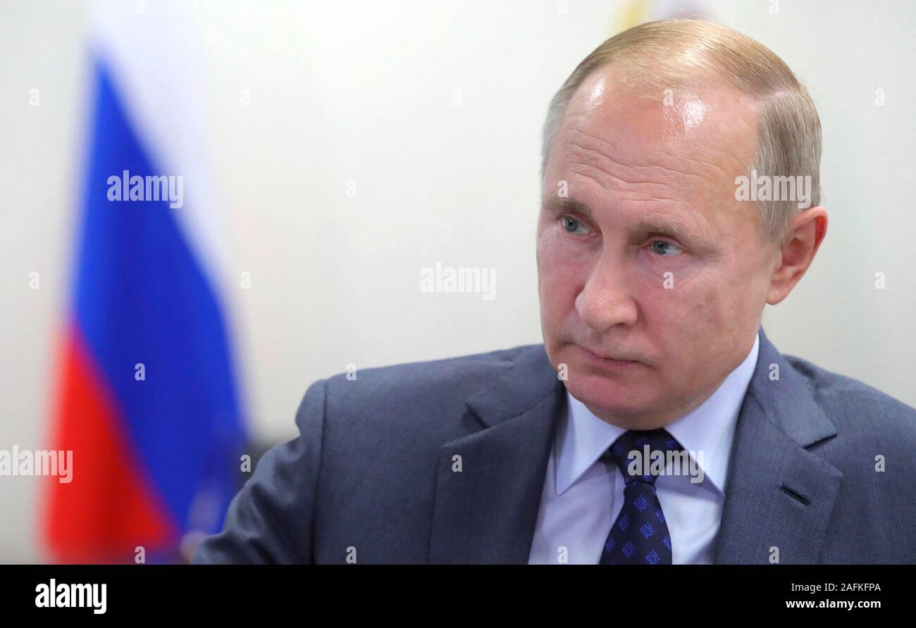 Russian President Vladimir Putin during a meeting with KAMAZ Director ...