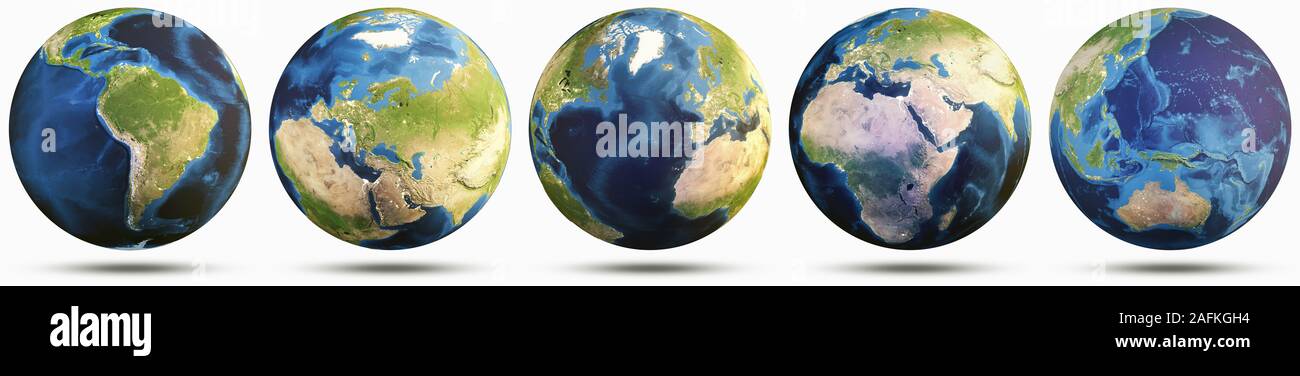 Planet Earth clear globe set. Elements of this image furnished by NASA ...