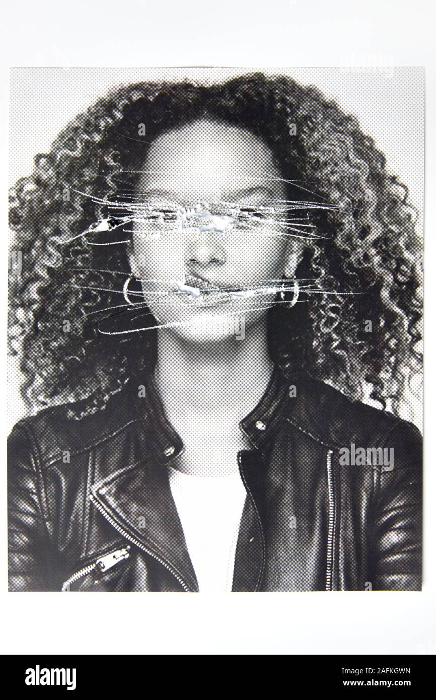 Torn paper face depressed hi-res stock photography and images - Alamy