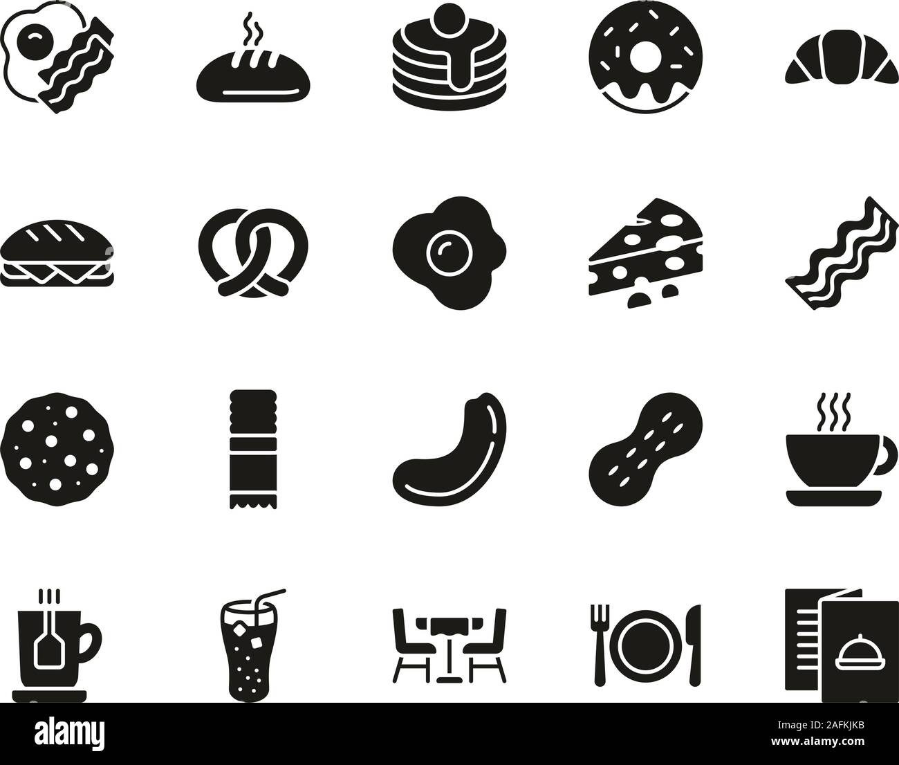 Breakfast Icons Black & White Set Big Stock Vector Image & Art - Alamy