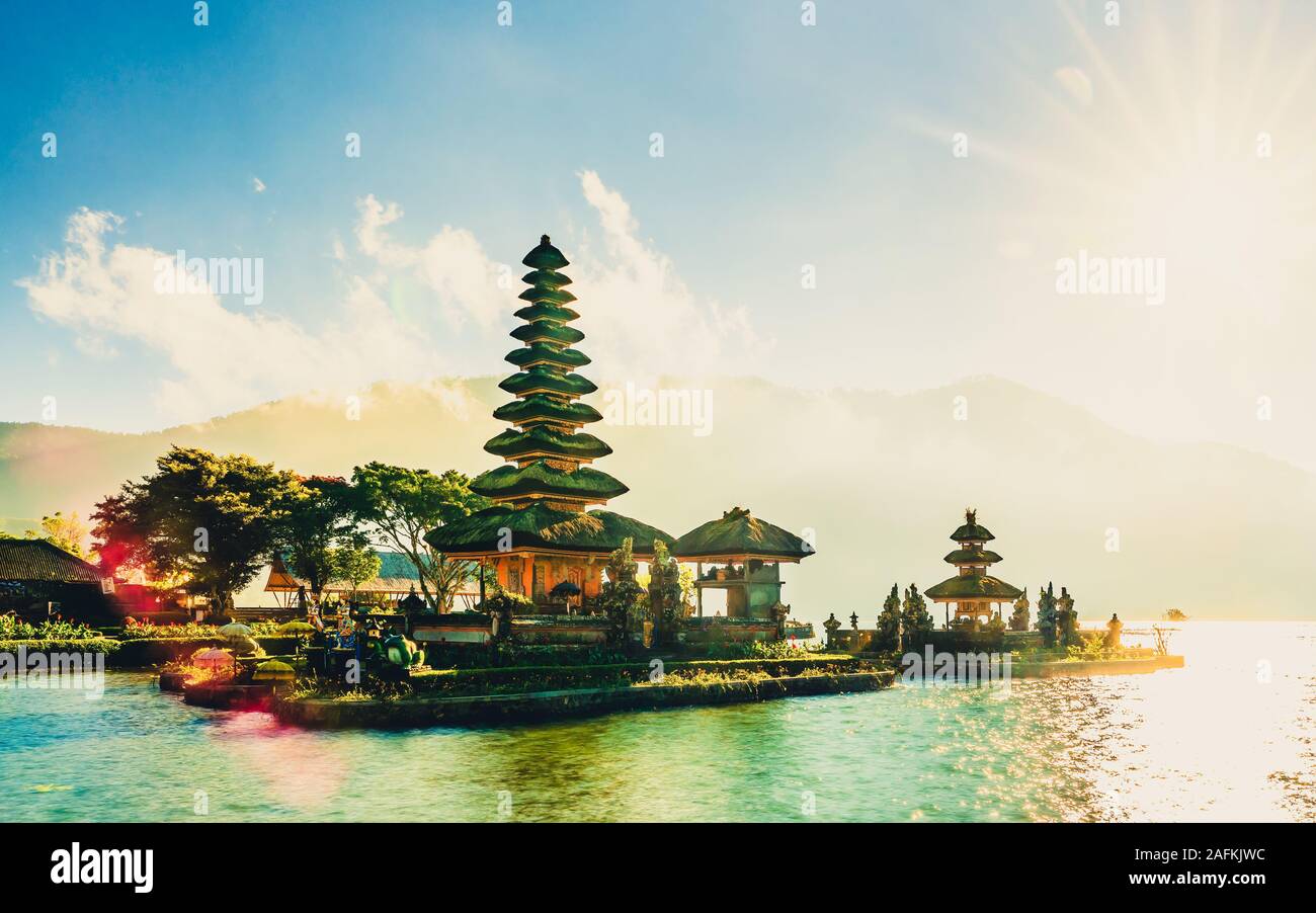 Pura Ulun Danu Bratan temple in Bratan lake, is famous tourist ...